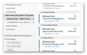 So binden Sie RSS-Feeds in Outlook 2016 und Ihren Browser richtig ein.