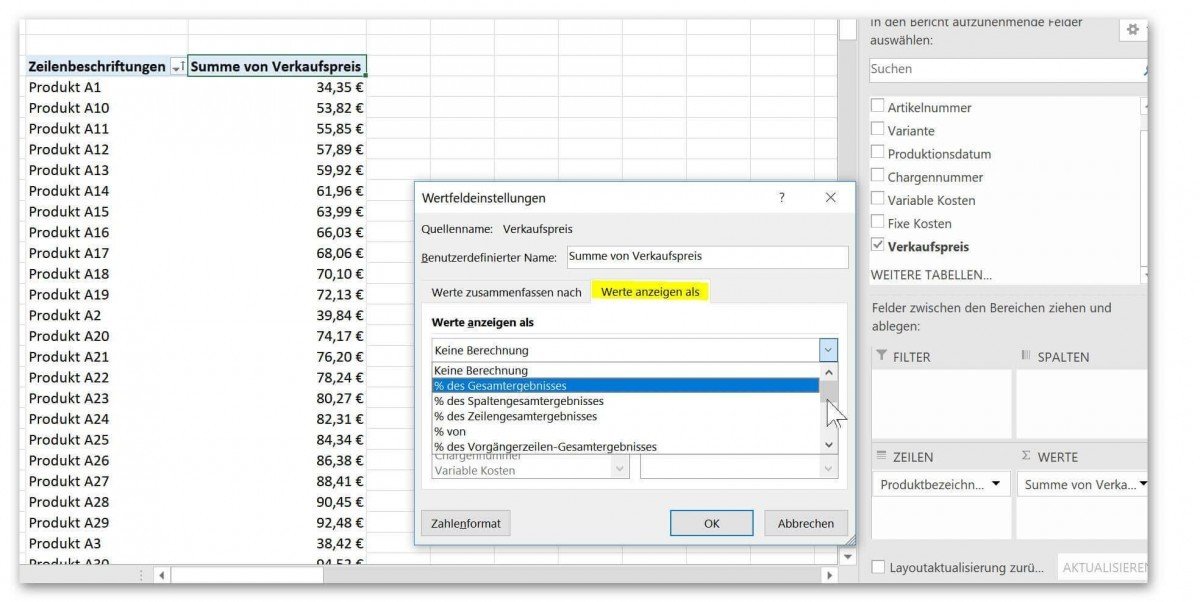 Pivot Table und Pivot Chart in Microsoft Excel aktivieren