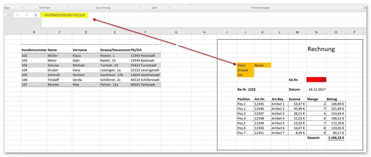 So setzen Sie den SVerweis und den WVerweis in Excel richtig ein