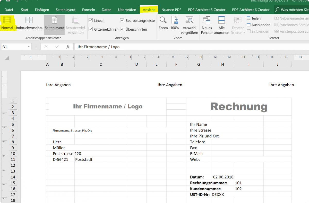 Professionelle Rechnungsvorlagen in Excel erstellen
