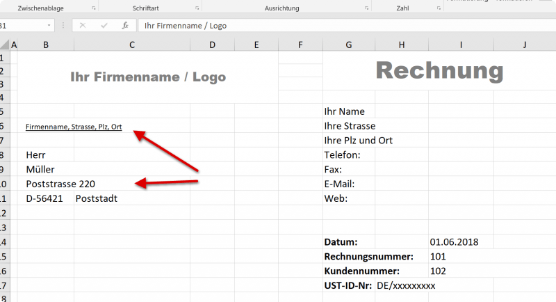 Professionelle Rechnungsvorlagen in Excel erstellen