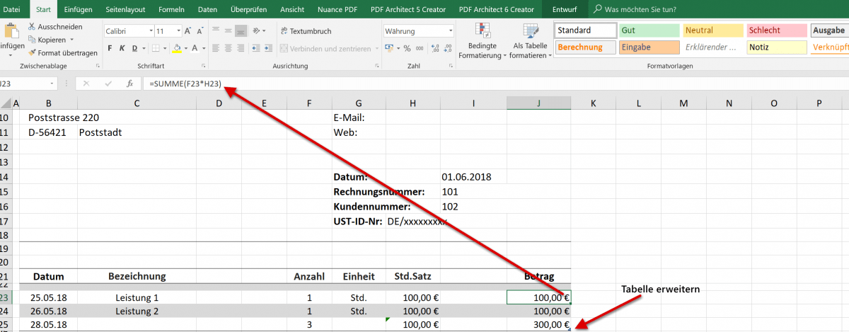 So erstellen Sie professionelle Rechnungsvorlagen in Microsoft Excel