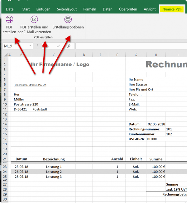 Professionelle Rechnungsvorlagen in Excel erstellen
