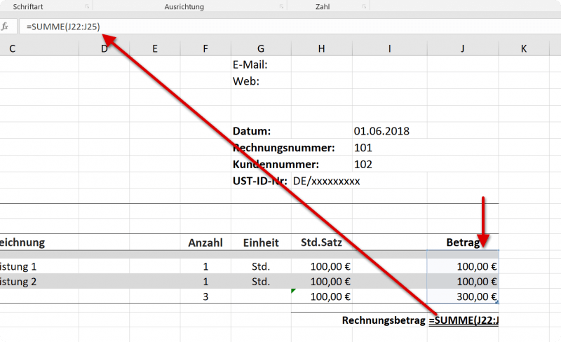 Professionelle Rechnungsvorlagen in Excel erstellen