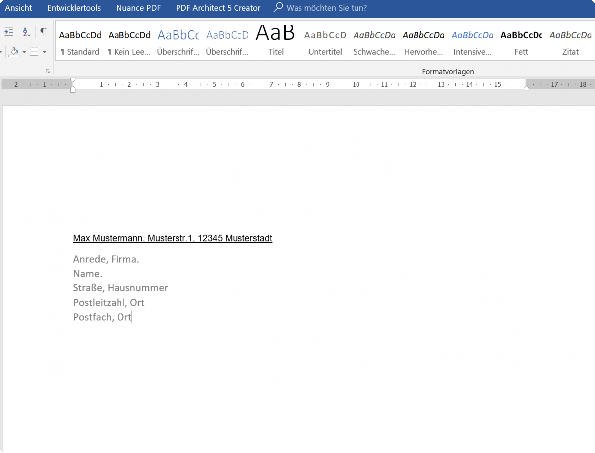 Word Briefvorlage erstellen - Nach DIN 5008 - Word Formulare