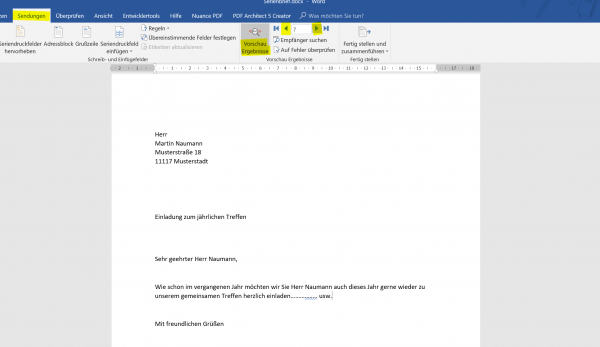 How to create series letters in Microsoft Word and send them