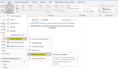Email Vorlagen in Outlook anlegen - Email Formulare anlegen