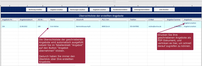 Excel invoice template 2023 - for Germany with 7% | 19%