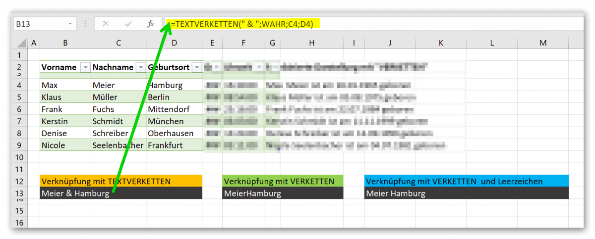 Excel Text und Datum in einer Zelle verketten - Tutorial