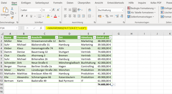 Die 10 wichtigsten Formeln und Funktionen in Excel