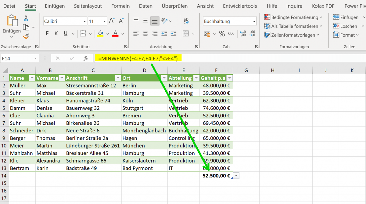 Die 10 wichtigsten Formeln und Funktionen in Excel