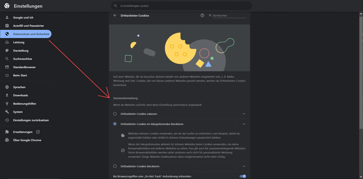 Die wichtigsten Cookie Einstellungen in Google Chrome